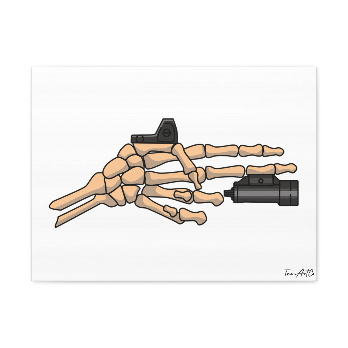 TacArt Skeleton Finger Gun v1 - Canvas Print