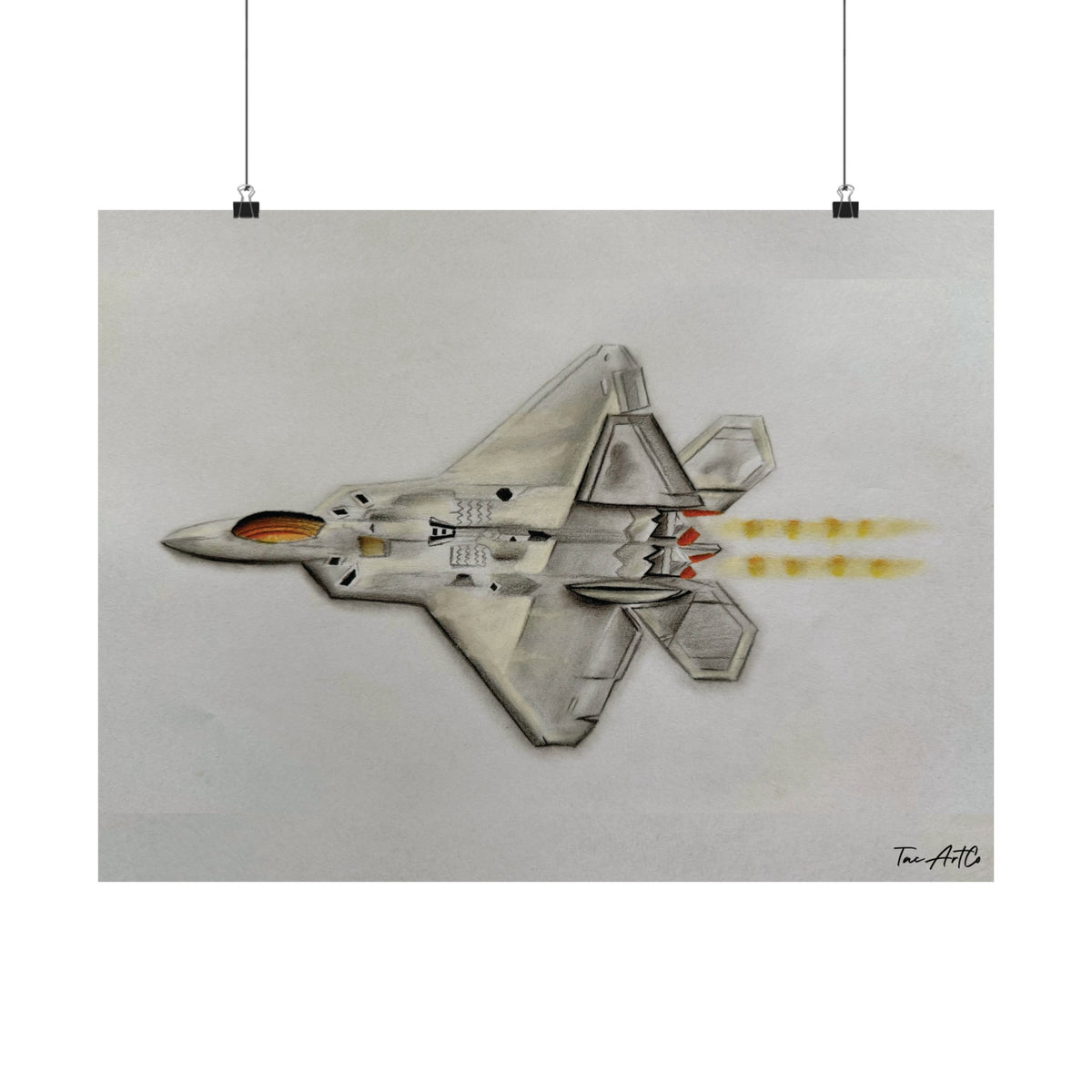 F22 Raptor Sketch - Matte Poster – TacArt