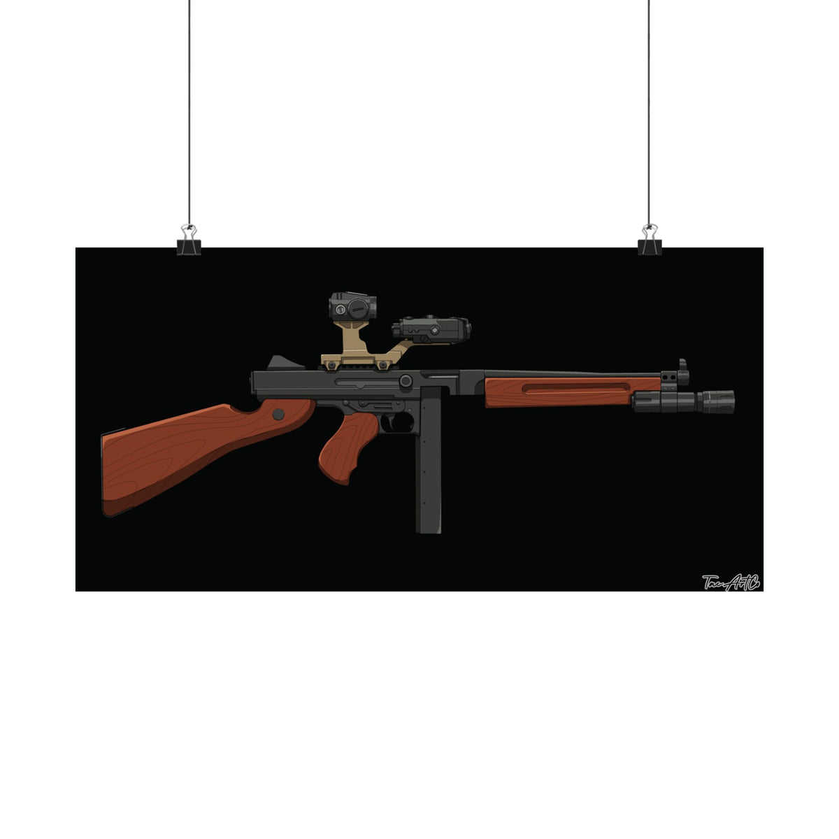 Modernized Thompson - Matte Poster (Black Background) – TacArt