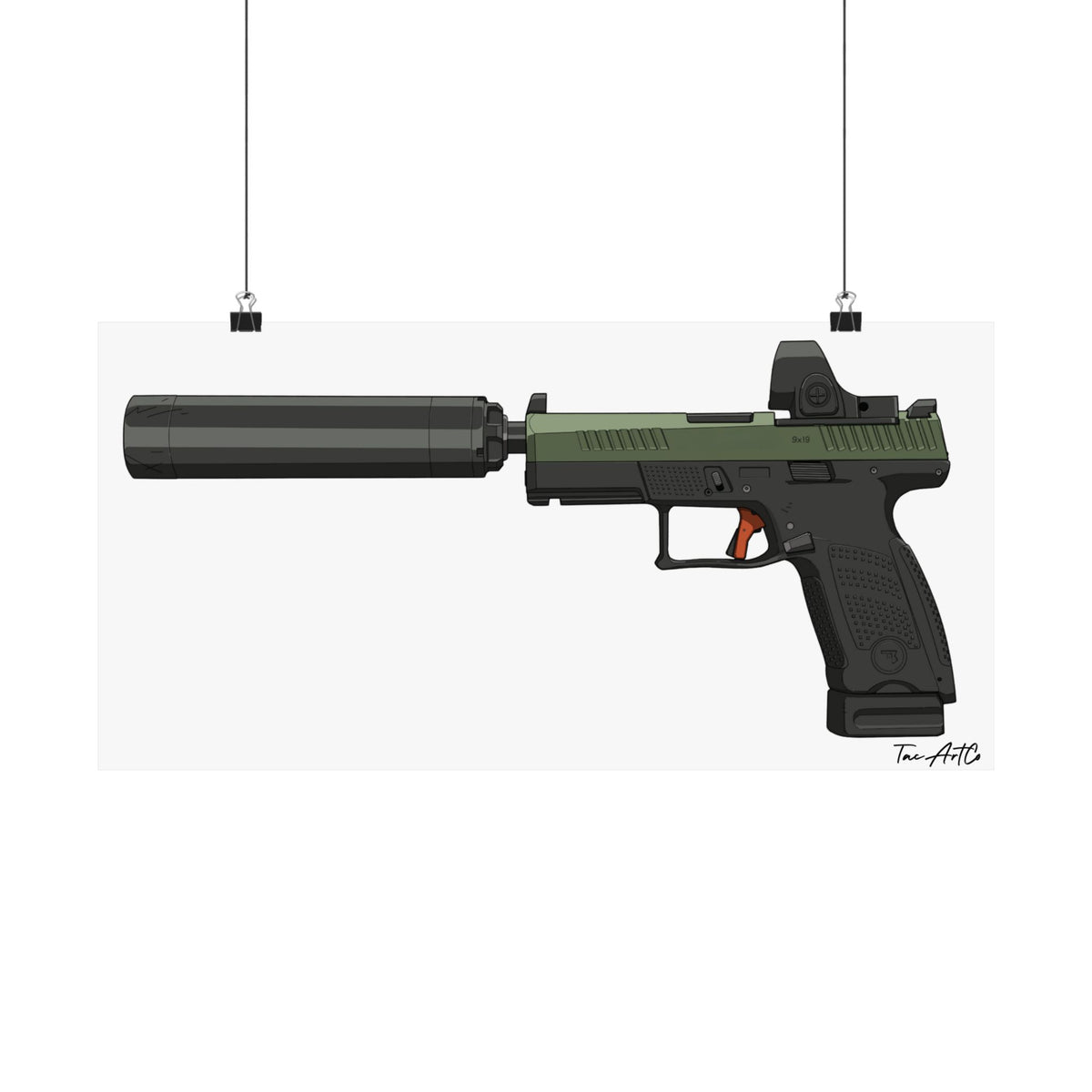 CZ P-10C Gun Poster | Modern Striker-Fired Pistol Print | Tactical Wal ...