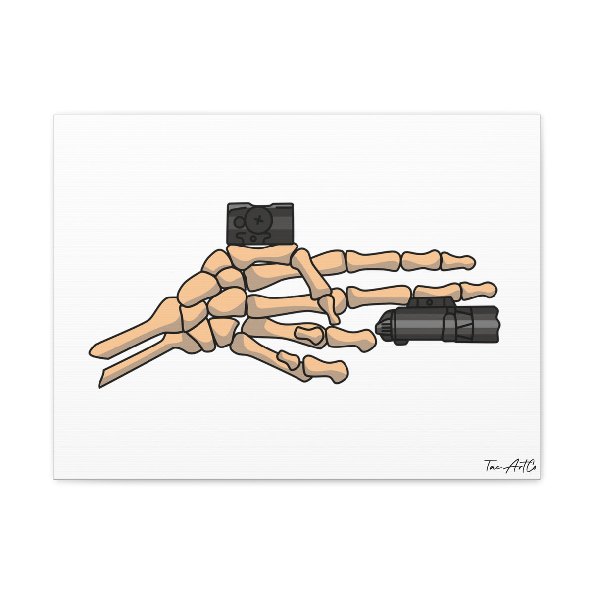 TacArt Skeleton Finger Gun v2 - Canvas Print – TacArtCo
