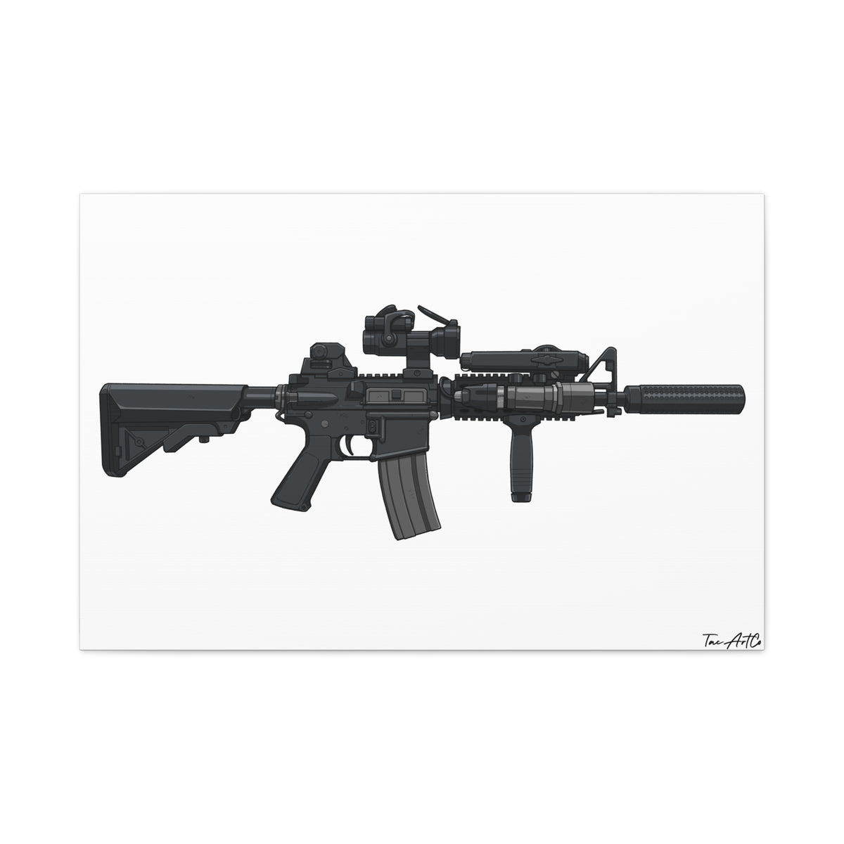 MK18 Mod 0 – CQBR Canvas Print – TacArt